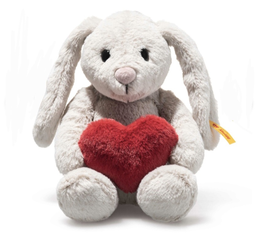 Steiff Hoppie Rabbit Love - Light Grey from Stonegate Teddy Bears, York