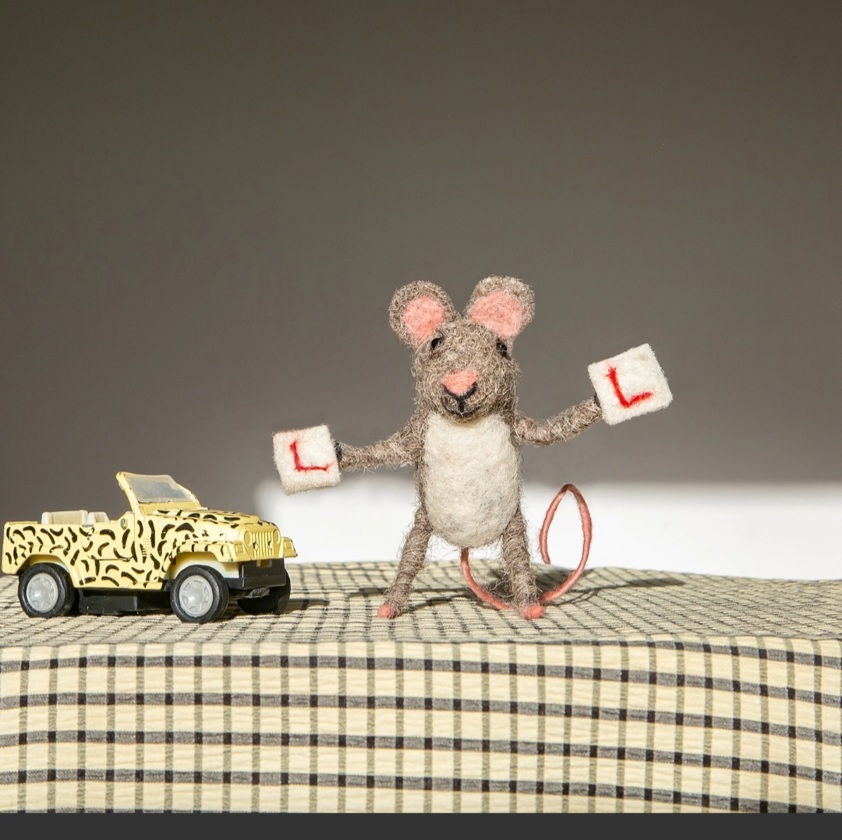 Sew Heart Felt Driving Test Mouse from Stonegate Teddy Bears, York