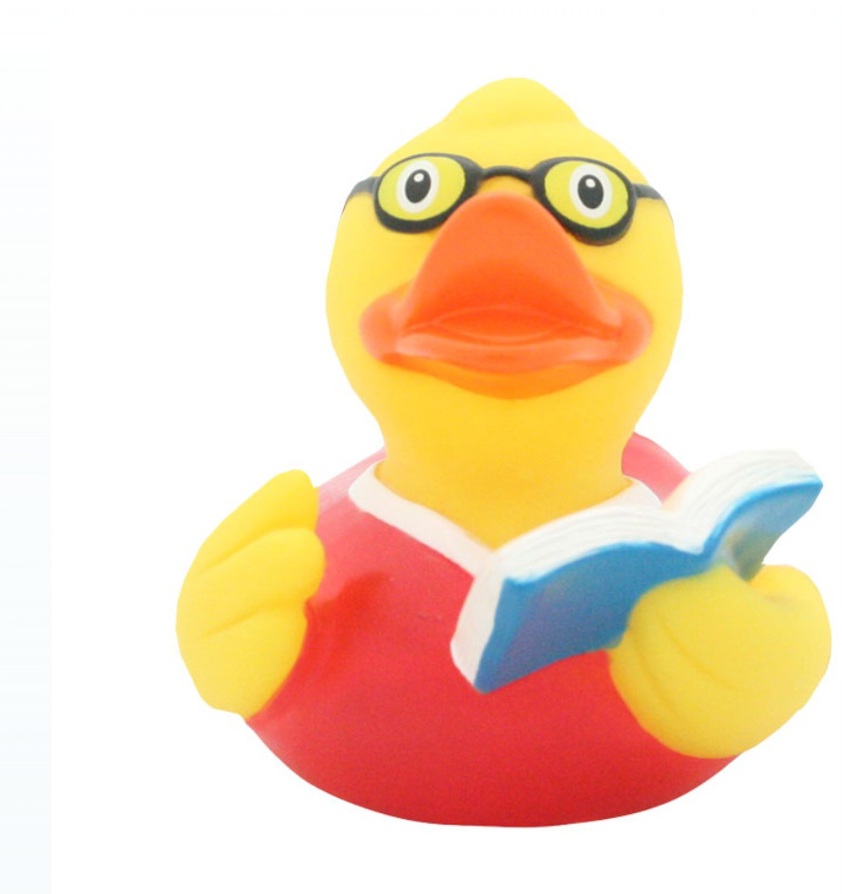Lilalu Book Reader (Red) Rubber Duck 8.5 Cm from Stonegate Teddy Bears ...