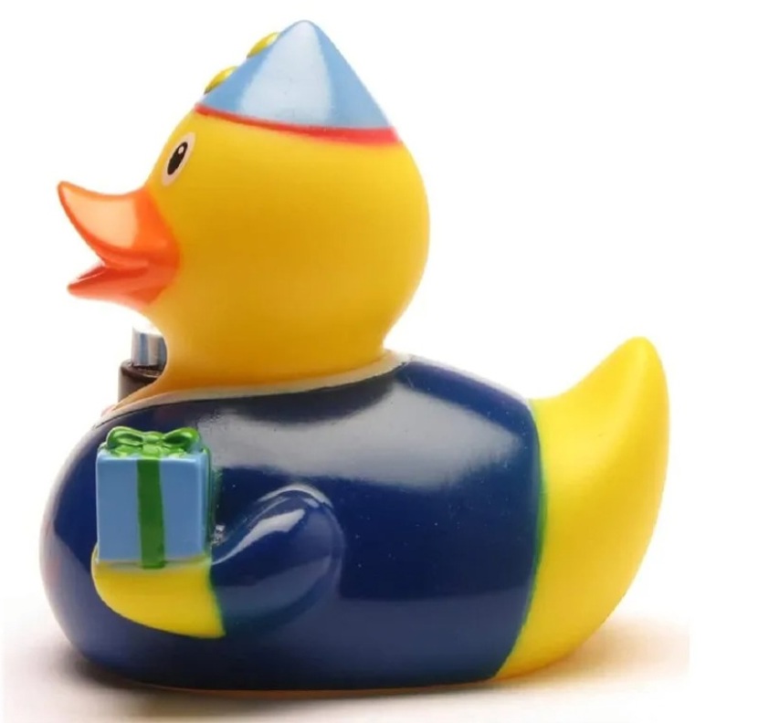 Lilalu Happy Birthday Rubber Duck (Boy) from Stonegate Teddy Bears, York