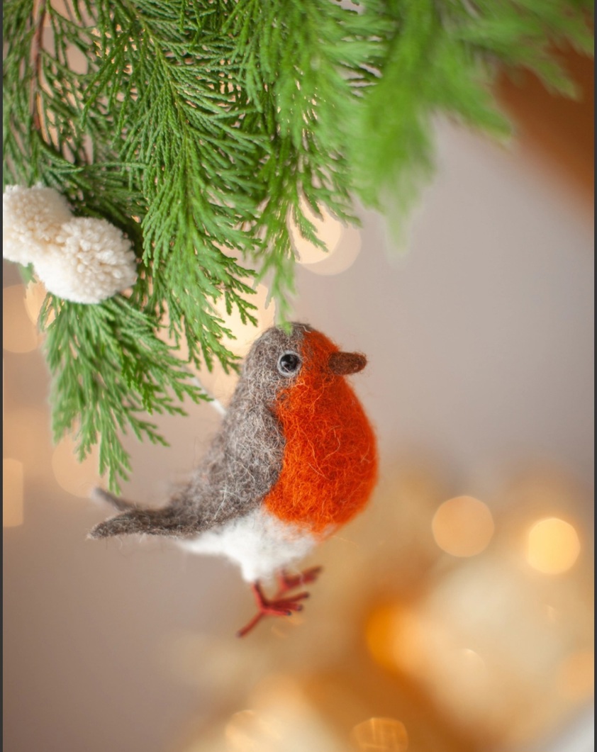Sew Heart Felt Robin Christmas Decoration from Stonegate Teddy Bears, York