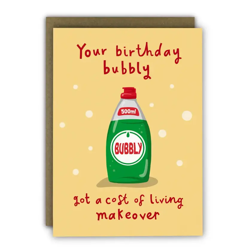 Funny Birthday Card - Cost of Living Bubbly Champagne Card | Gift ...