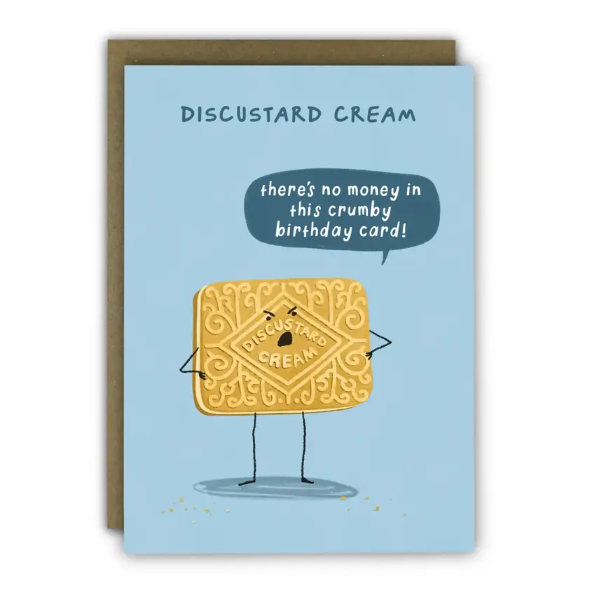 Funny Birthday Card - Discustard Custard Cream | Gift & Decor Shop ...