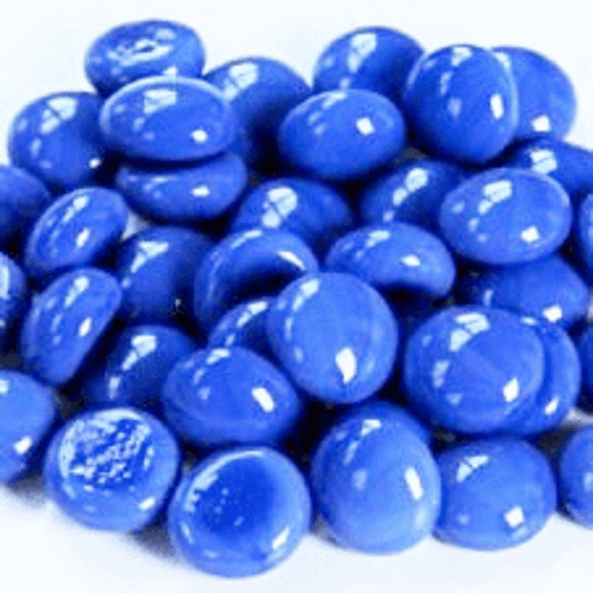 Mini Glass Pebbles - Blue Diamond