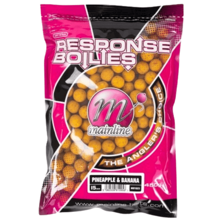 Mainline Response Boilies - Standard Pack - Pineapple & Banana - 15mm ...