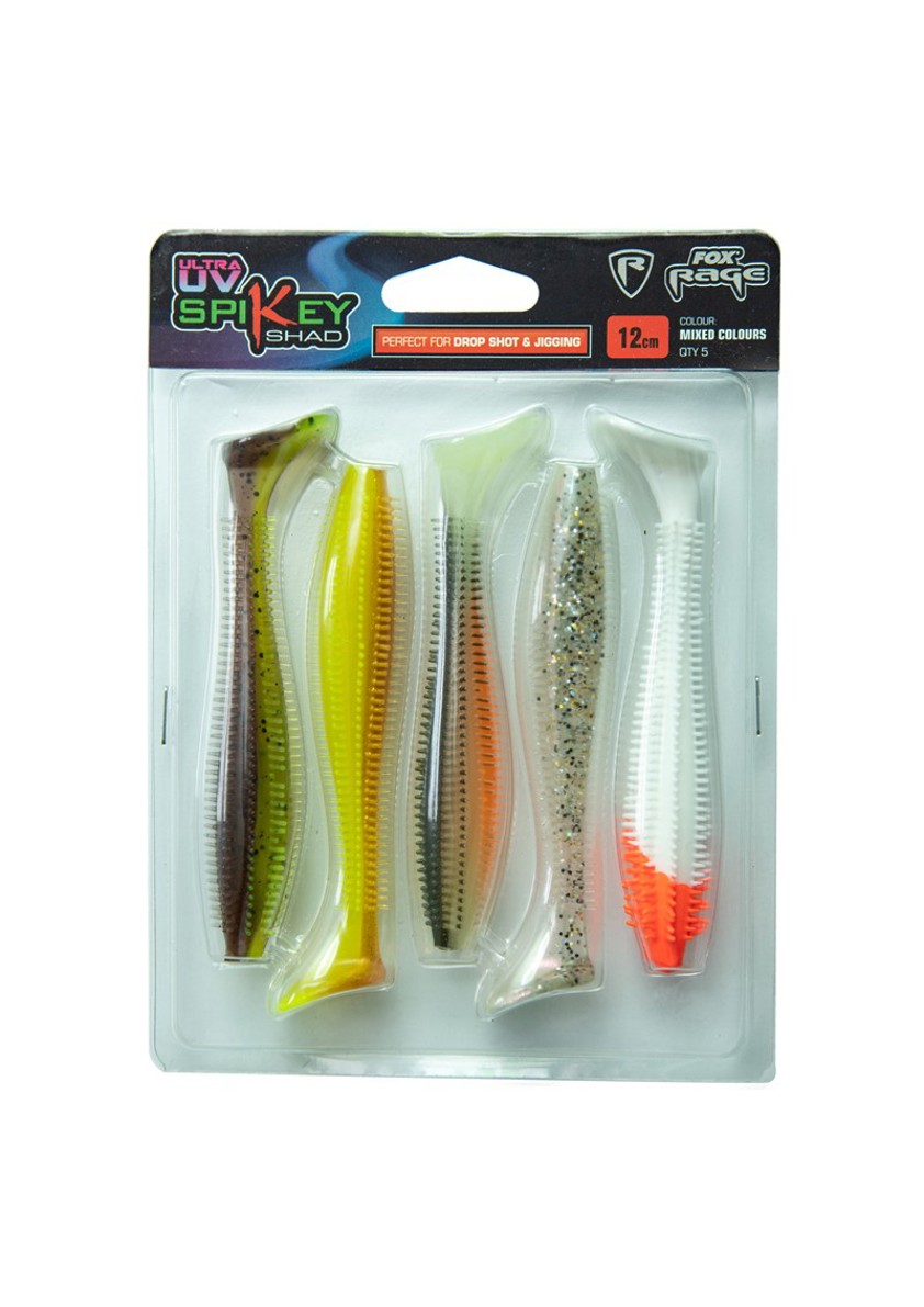 Fox Rage Ultra UV Spikey Shad Mixed Colours 12cm