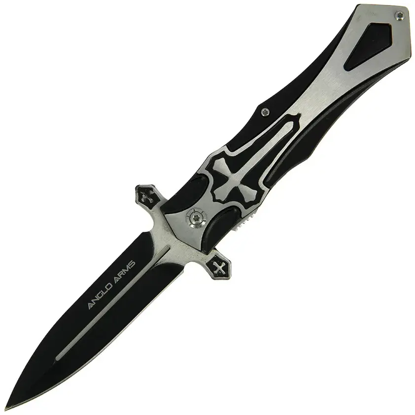 Anglo Arms Lock Knife Cucifix Emblem - Suffolk Air Rifles