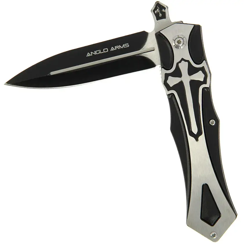 Anglo Arms Lock Knife Cucifix Emblem - Suffolk Air Rifles