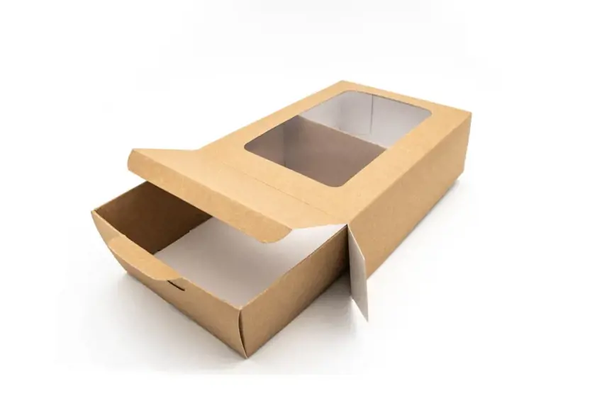 KRAFT WINDOW MINI PLATTER BOX WITH TRAY
