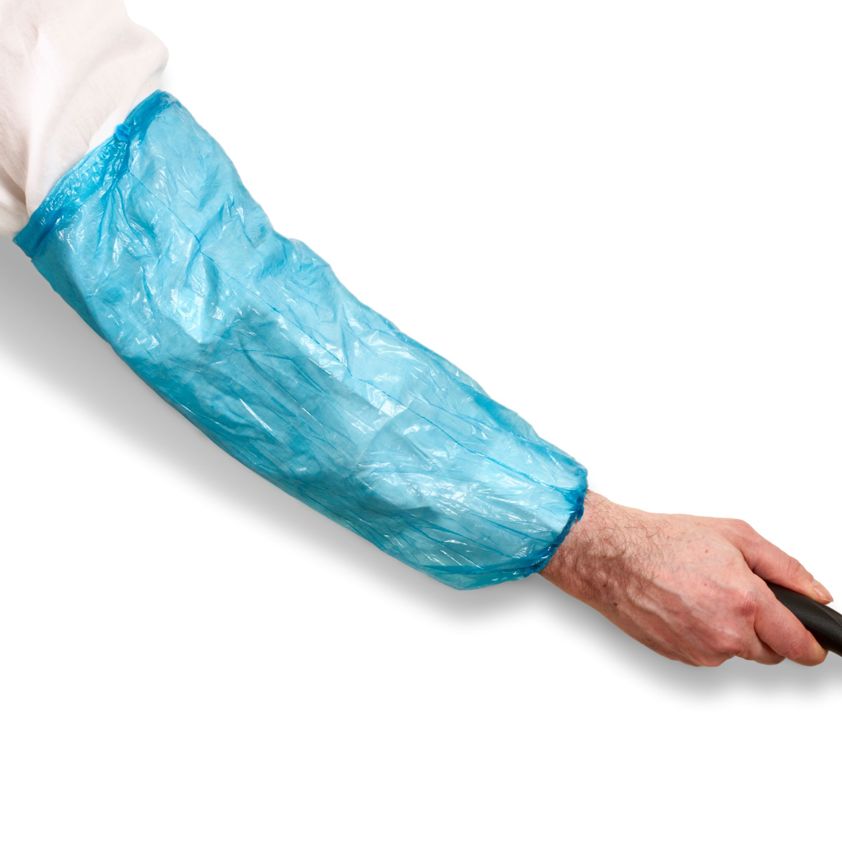 DISPOSABLE BLUE POLYTHENE PROTECTIVE OVERSLEEVES 100 pack | B&P