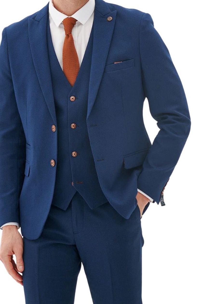 Make a statement with the Max royal blue 3 piece suit. Bold, modern ...