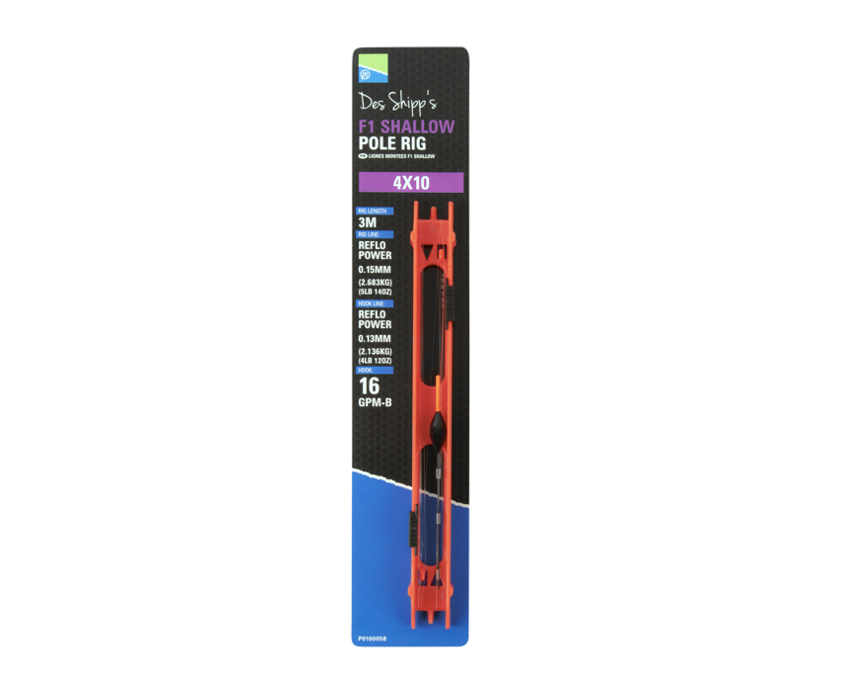 Preston Innovations 4x10 F1 Shallow Pole Rig