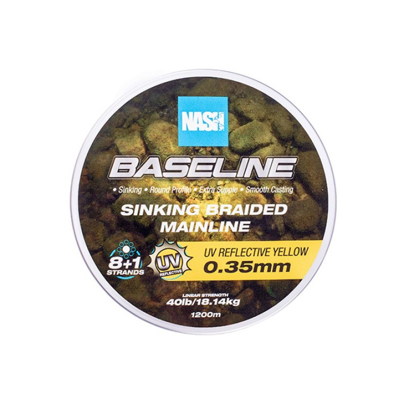 Nash Tackle Nash Baseline Sinking Braid UV Yellow 600m