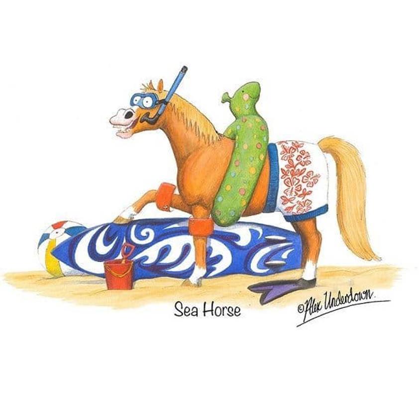 Alex Underdown Blank Greeting Card Sea Horse