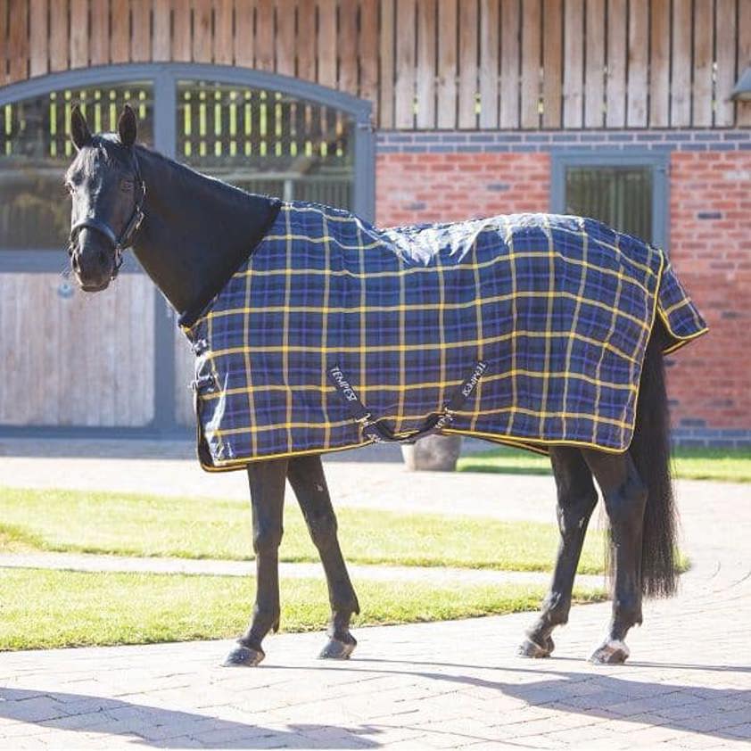Shires Tempest Plus Lite 0g Stable Rug - Navy Check