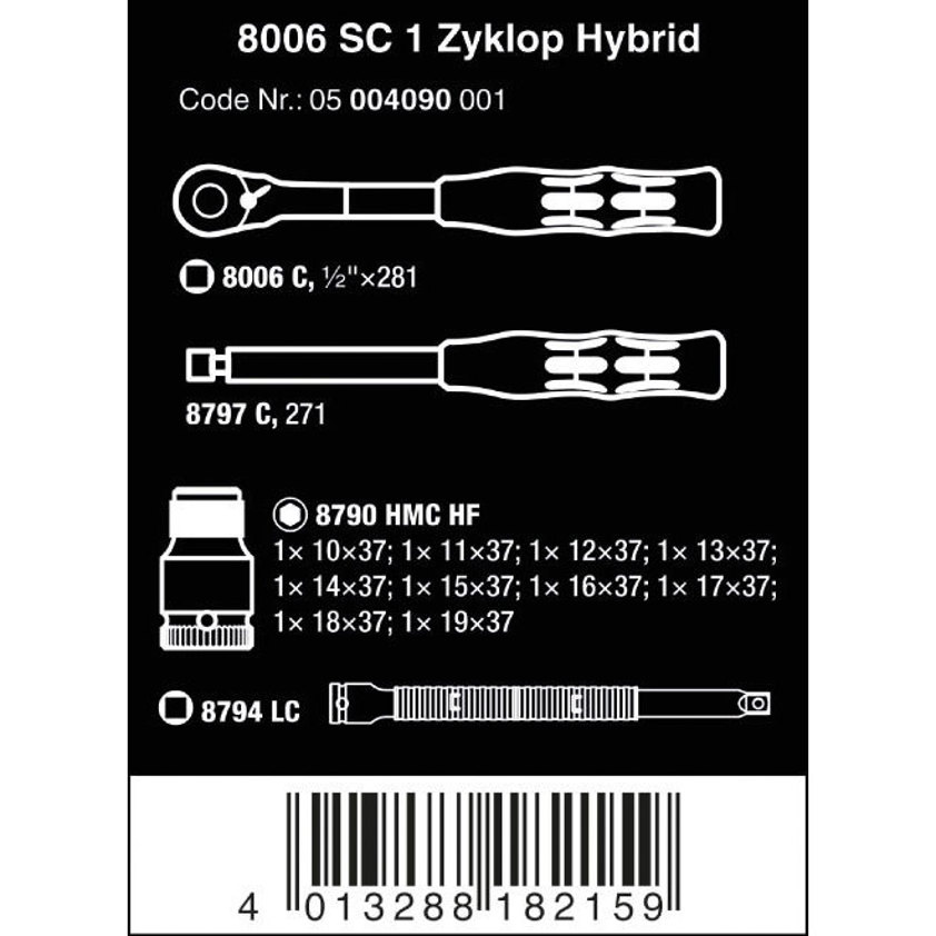 8006 Sc 1 Zyklop Hybrid Ratchet Set 1/2 Drive - Leeli Cycles
